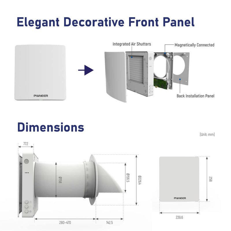 Pioneer® ECOasis 50 Ductless Wall-Mounted Single-Room Wi-Fi Energy Rec